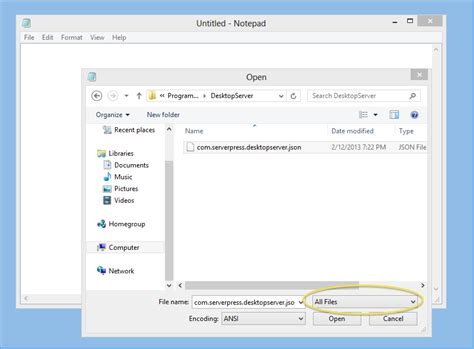 how to open the desktopserver preferences file