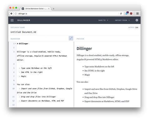 dillinger markdown reference markdown guide