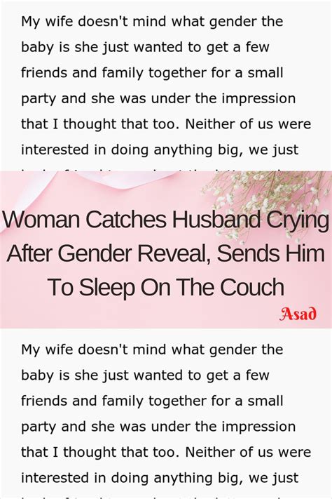 Woman Catches Husband Crying After Gender Reveal Sends Him To Sleep On