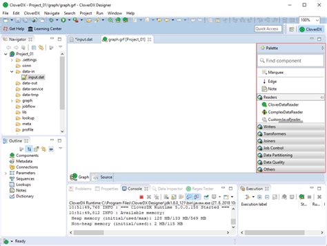 placing components in the graph editor pane cloverdx 5 1 1 documentation