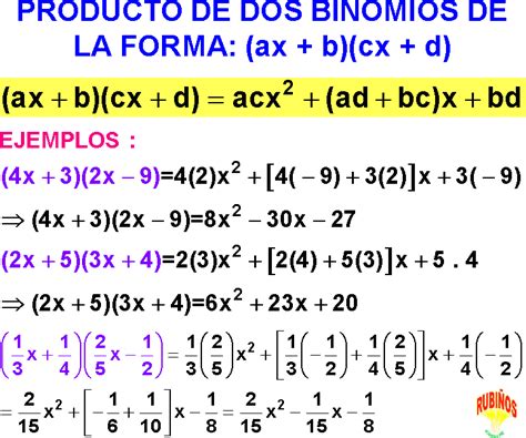 Binomios Con TÉrmino ComÚn Ejemplos Y Ejercicios Resueltos De Productos