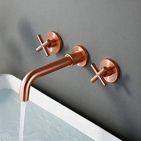 Shisyan Y Lkun Faucet Modern Brushed Rose Gold Brass Double Cross