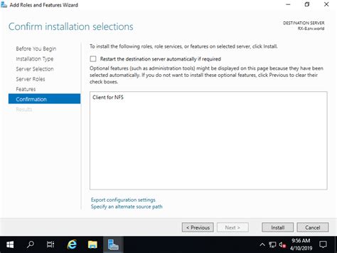 windows server 2019 nfs server install nsf client server world