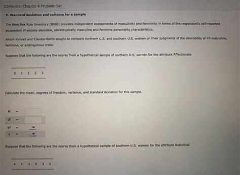 solved complete chapter 4 problem set 5 standard deviation