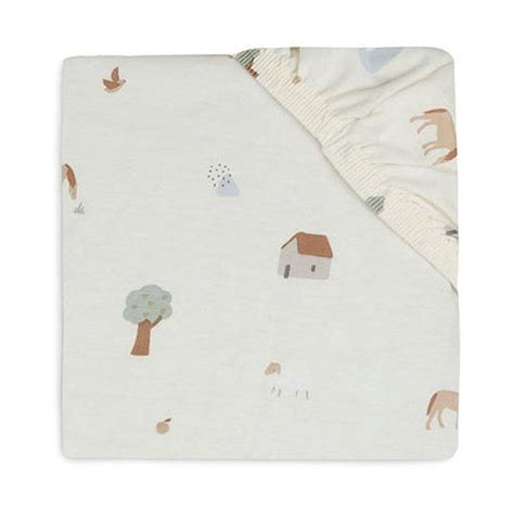 Drap Housse Jersey Ferme 60 X 120 Cm Lit Bébé Beige Jollein