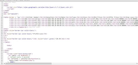 javascript auto refresh html table every x seconds itecnote