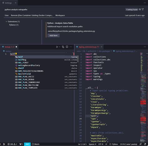 auto imports `self` type is imported from `typing` module not `typing