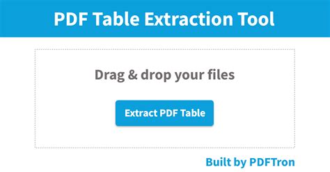 extract tables from pdfs pdf table extractor pdftron