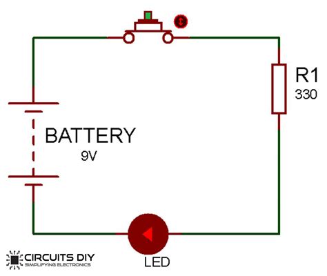 push button led circuit basic electronics