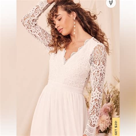 Lulus Dresses Lulus Awaken My Love White Long Sleeve Lace Maxi