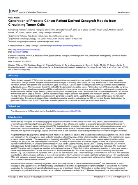 Patient Derived Tumor Xenograft Models Telegraph