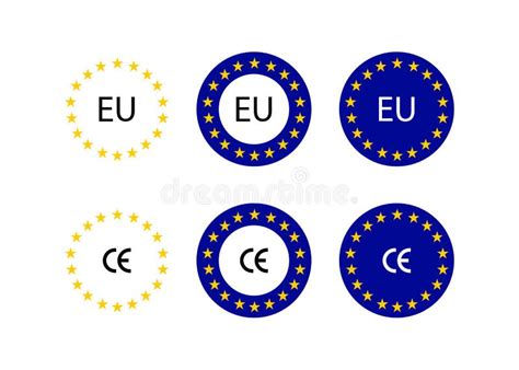 Знак союза Европы Флаг Европы со знаком се Флаг ес Иллюстрация