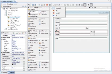 java gui design using swt swing in myeclipse
