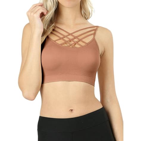 Zenana Women And Plus Comfort Seamless Crisscross Front Strappy Bralette