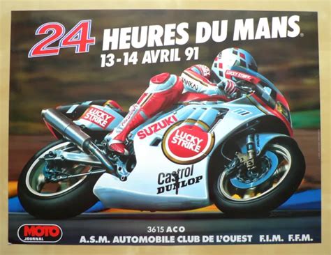 24 Heures Du Mans Moto 1991 Affiche Aco 24h Le Mans Eur 24 00 Picclick Fr