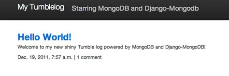 使用django mongodb engine写一个轻博客应用 — mongodb manual