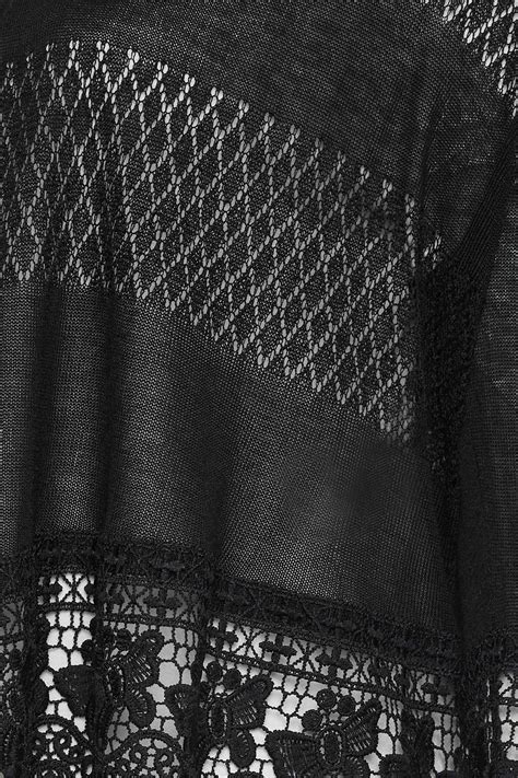 Yours Plus Size Black Lace Waterfall Shrug Yours Clothing
