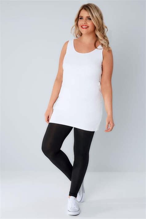 black tummy control viscose elastane leggings plus size 16
