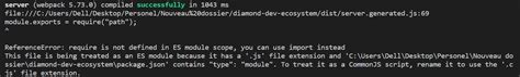 javascript mers stack with webpack referenceerror require is not