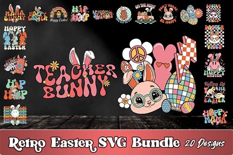 Retro Easter Svg Bundle Bundle · Creative Fabrica