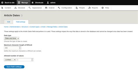 creating a new date recur field recurring dates field drupal wiki