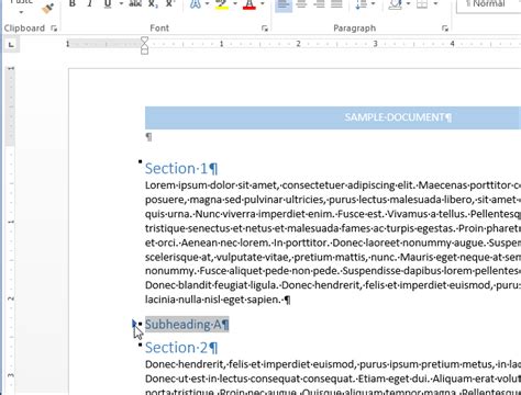 how to collapse and expand parts of your document in word