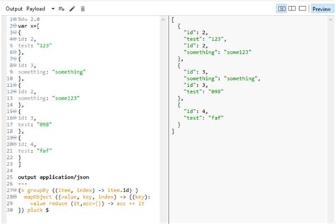 group array of element with same id key