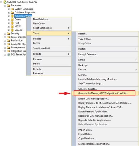 using in memory oltp migration checklists in sql server 2016