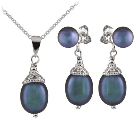 Morningsave Splendid Pearls Sterling Silver Black Pearl Pendant