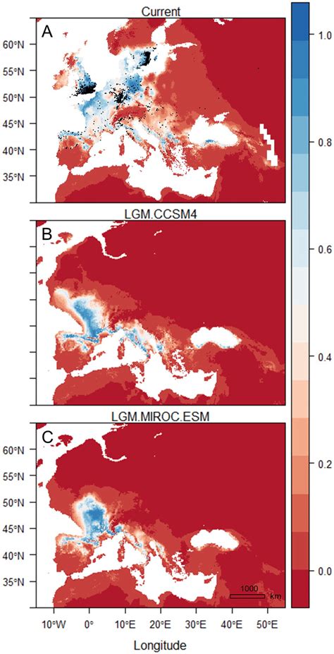 Species Distribution Models Using 1279 Occurrence Data Points Of