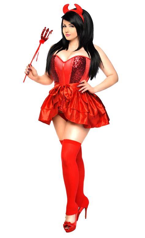 Plus Size 4 Pc Sexy Devil Costume