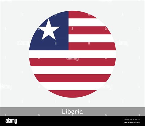 Liberia Round Circle Flag Liberian Circular Button Banner Icon Eps