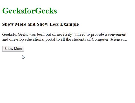 how to create show more and show less functionality for