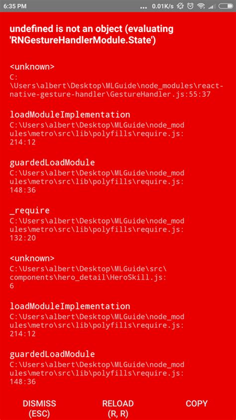 undefined is not an object evaluating rngesturehandlermodule state