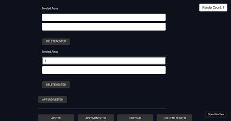 react hook form usefieldarray nested arrays forked codesandbox