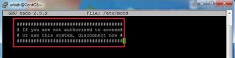 how to update ssh and motd banner on centos 6 bots