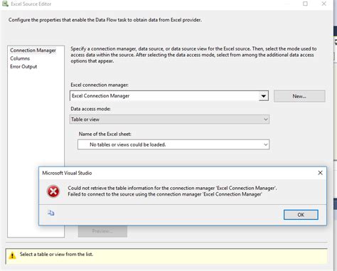 sql server ssis project error could not retrieve the
