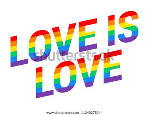 Pride Love Love Rainbow Text Diagonal Stock Vector Royalty Free
