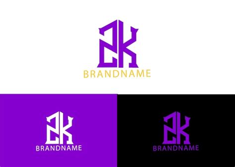 Modelo De Design De Logotipo De Letra Inicial De Monograma Moderno Zk