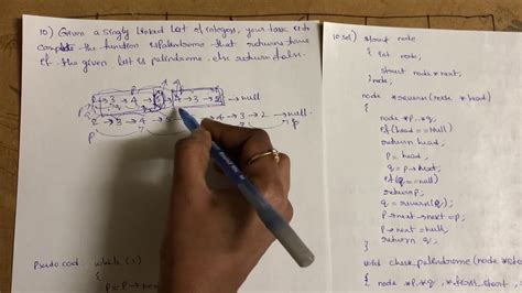 10 find whether the given singly linked list is palindrome or not