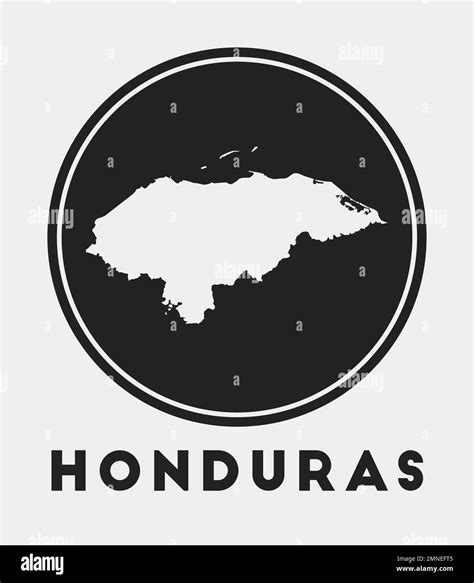 Honduras Icon Round Logo With Country Map And Title Stylish Honduras