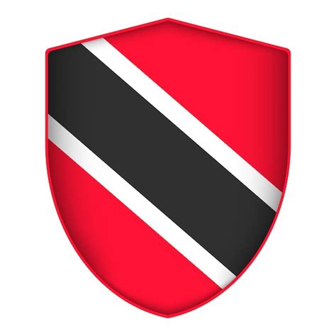 Premium Vector Trinidad And Tobago Flag In Shield Shape Vector