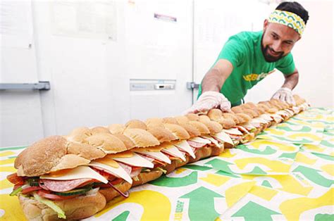 subway longest sandwich the giant sub daily star