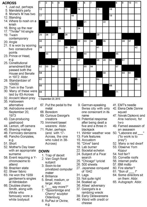 Medium Difficulty Printable Crossword Puzzles Printable Crossword