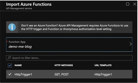 middleway expose a function app with azure api management