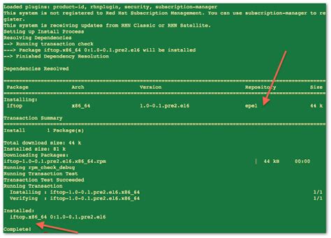 centos rhel install iftop to display bandwidth usage per interface