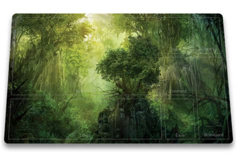 Green Mana Forest Board Game Mtg Duel Playmat Of Tcg With Card Zones