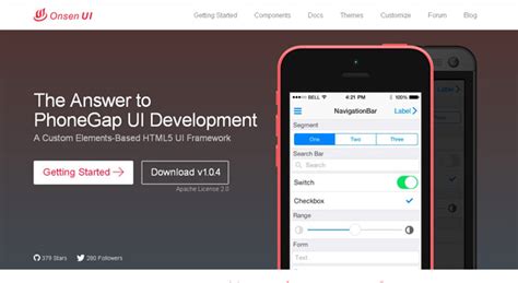 onsenui a custom elements based html5 ui framework webtoolsdepot