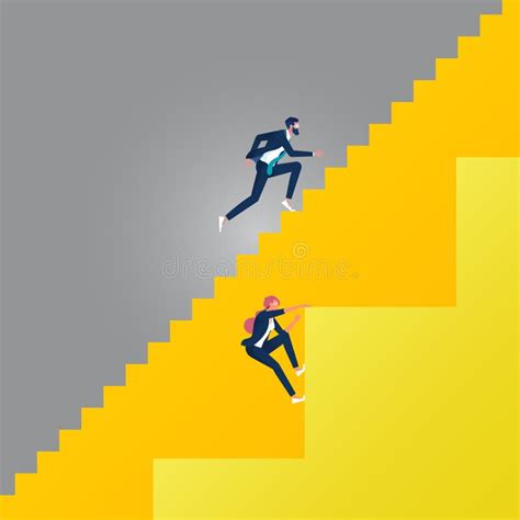 Business Gender Inequality Concept With Businessman And Businesswoman