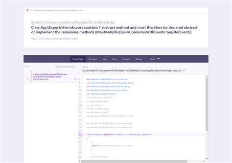 how to solve class app exports formexport contains 1